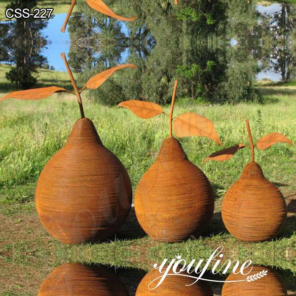 Large Metal Garden Art Corten Steel Pear Sculpture for Sale CSS-227