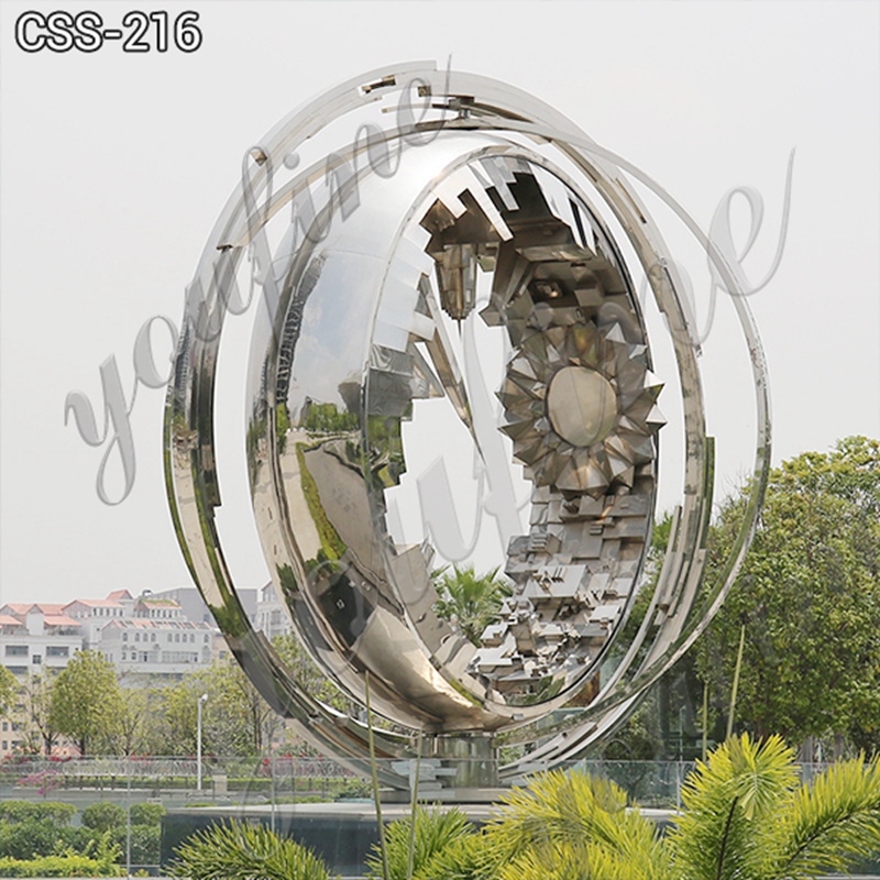 Modern Large Metal Rotating Sculpture Square Decor - YouFine