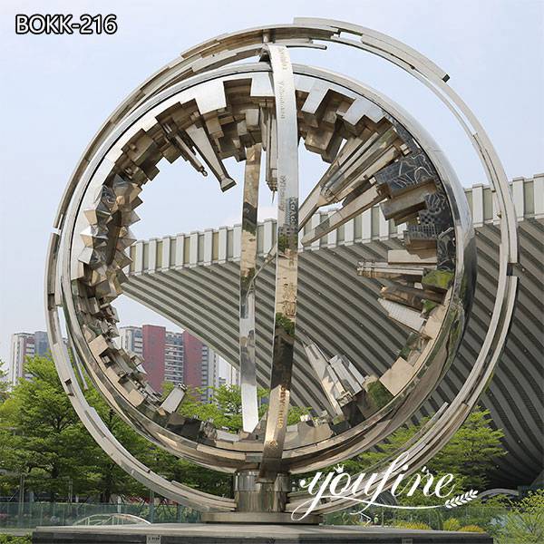 Modern Large Metal Rotating Sculpture Square Decor for Sale CSS-216