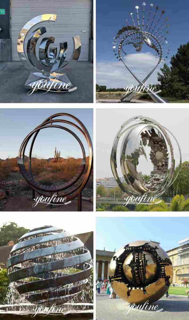 Modern Large Metal Rotating Sculpture Square Decor - YouFine