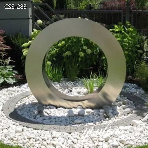 Modern Stainless Steel Ring Water Fountain Sculpture -YouFine