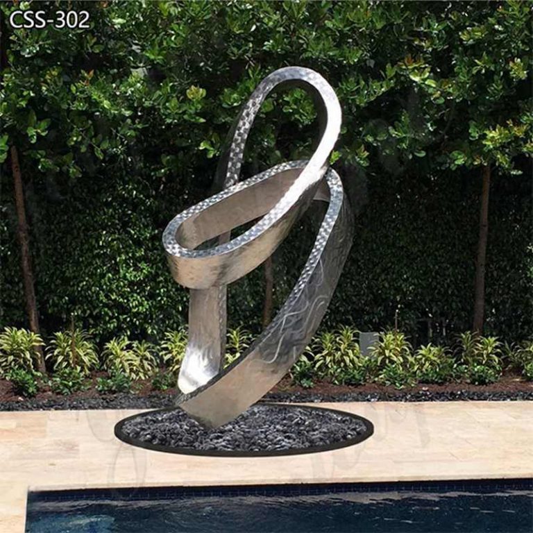 Stainless Steel Loop sculpture Garden Square Decoration for Sale CSS-302