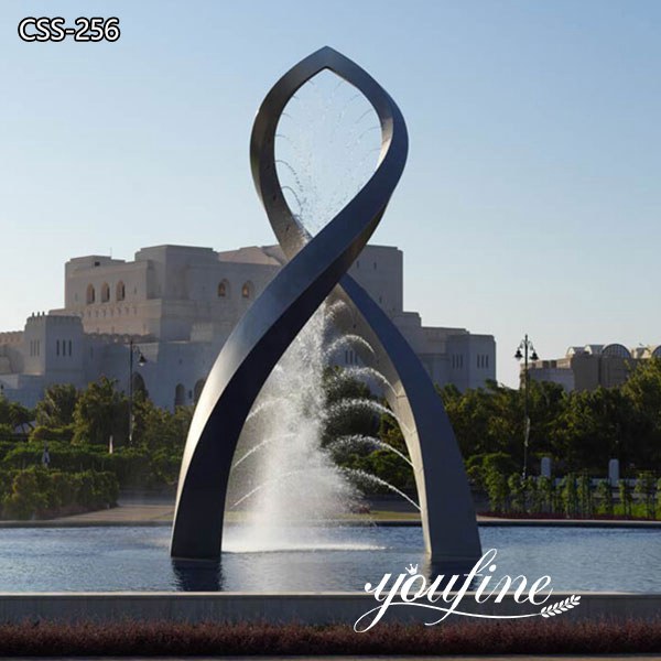 Modern Metal Water Feature Sculptures Square Art for Sale CSS-256