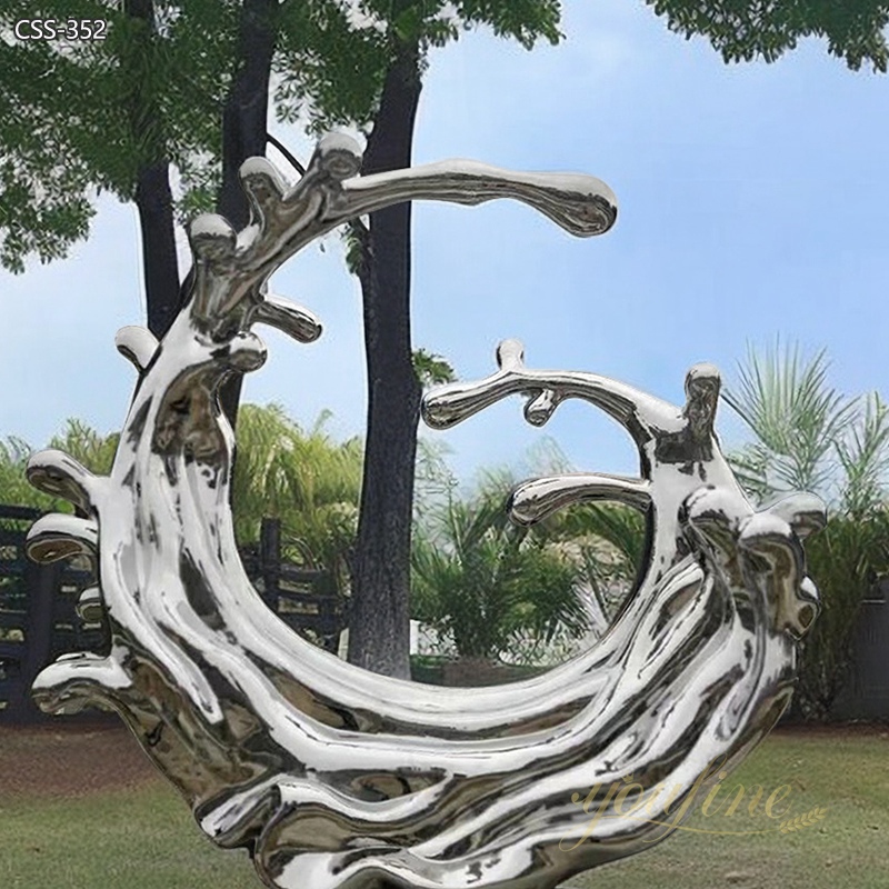 Large Abstract Metal Waves Sculpture Lawn Decor Suppliers