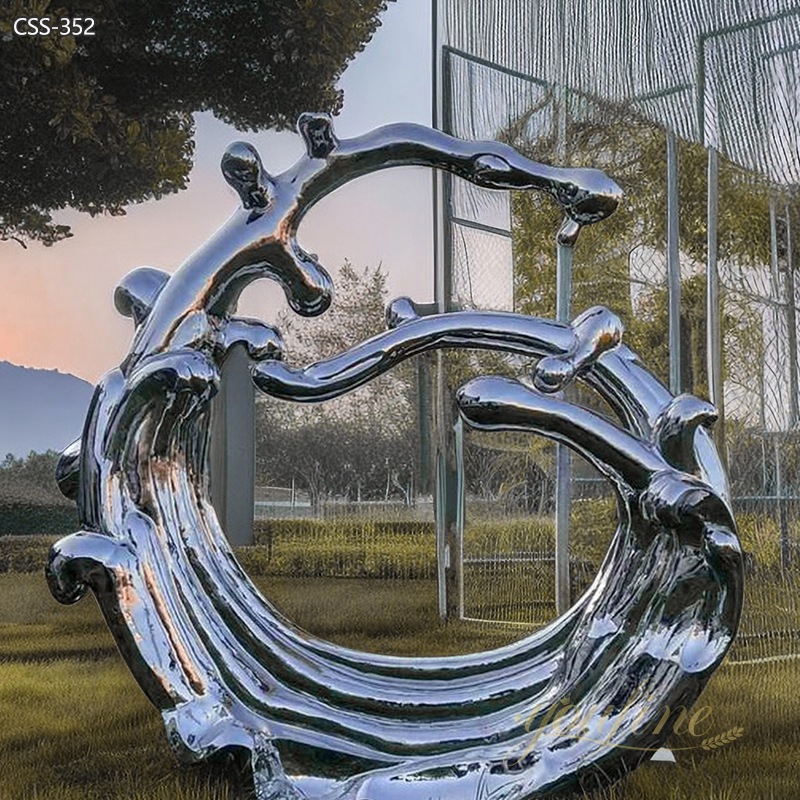 Large Abstract Metal Waves Sculpture Lawn Decor Suppliers