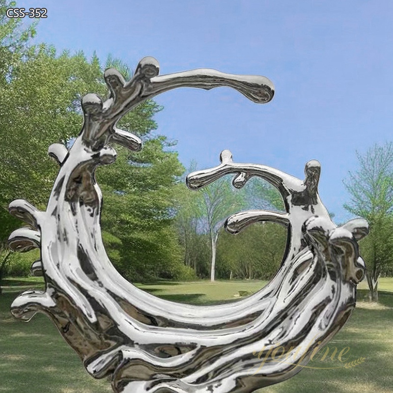 Large Abstract Metal Waves Sculpture Lawn Decor Suppliers