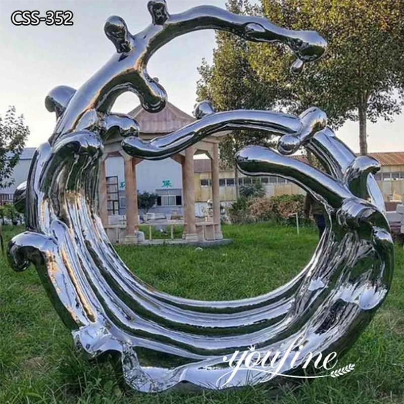 Large Abstract Metal Waves Sculpture Lawn Decor Suppliers