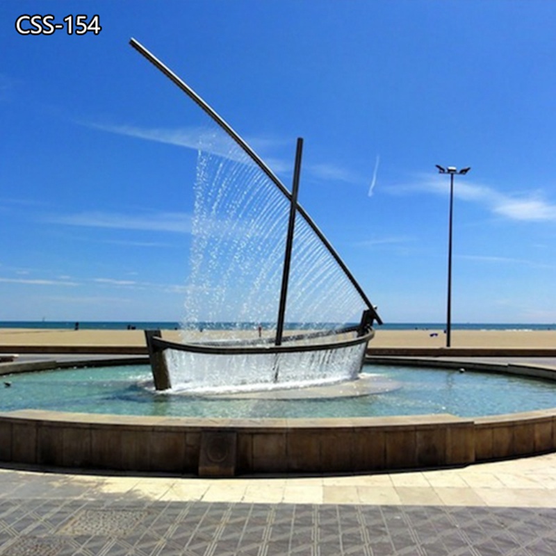 Large Outdoor Metal Sailboat Water Fountain for Sale CSS-154