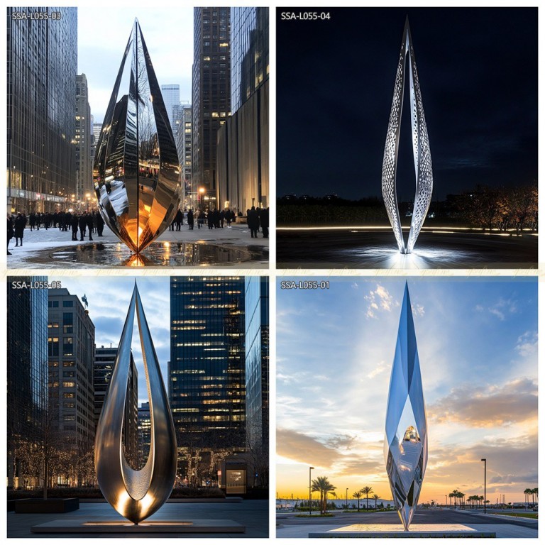 Stainless Steel Large Water Drop Sculpture SSA-N055
