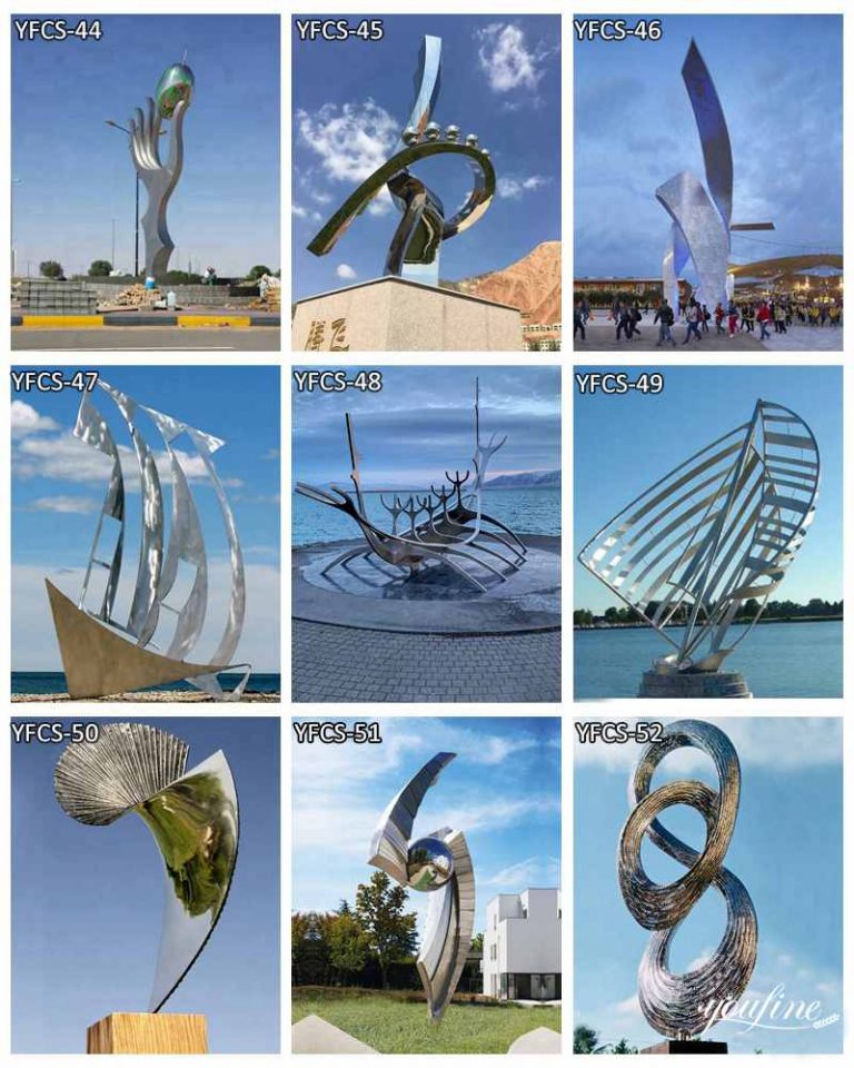 Abstract Metal Garden Sculpture Modern Outdoor Ornament for Sale