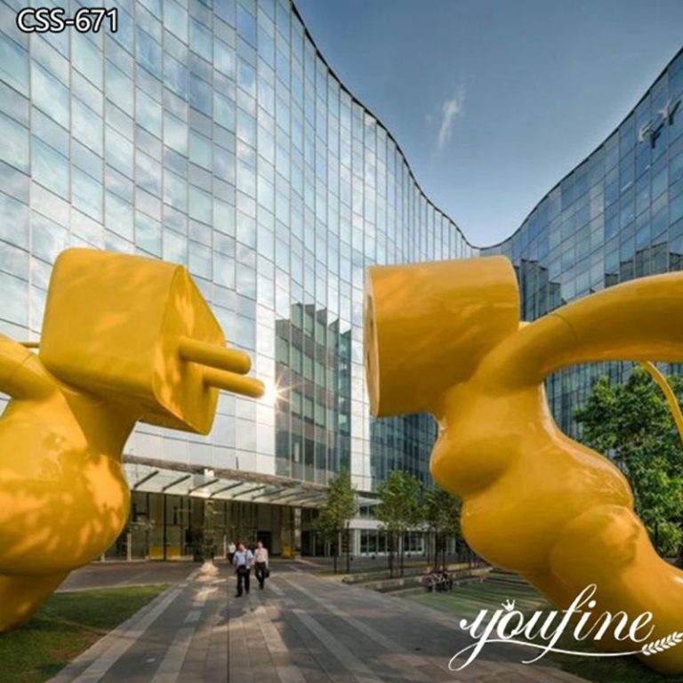 Abstract Art Outdoor Sculpture Metal Yellow Art- YouFine Sculpture