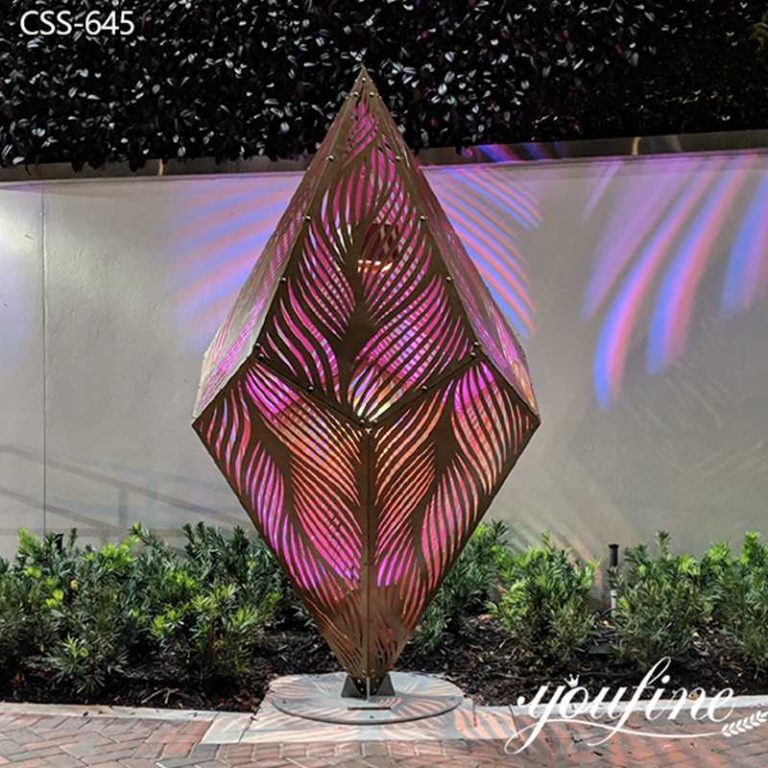 Modern Light Sculpture Outdoor Stainless Steel Art - YouFine Sculpture
