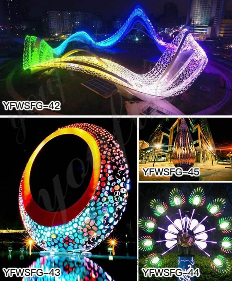 Modern Light Sculpture Outdoor Stainless Steel Art - YouFine Sculpture