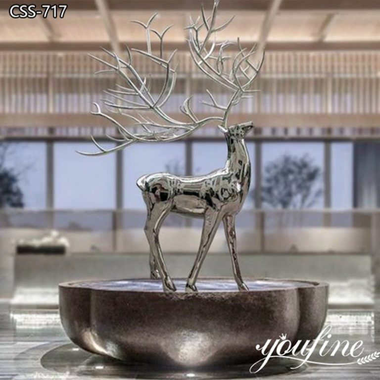 Mesmerize Geometric Metal Deer Sculptures for Lobby SSD-010