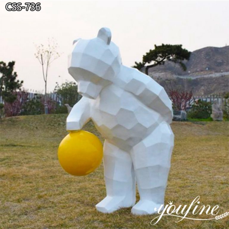Metal Bear Sculpture Painted Outdoor Art- Stainless Steel Sculpture
