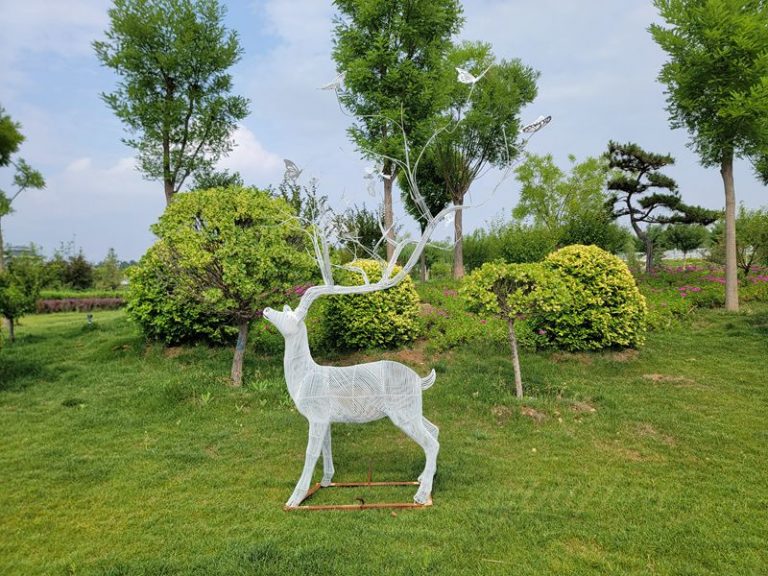 Large Metal Deer Sculpture Indoor and Outdoor - Stainless Steel Sculpture
