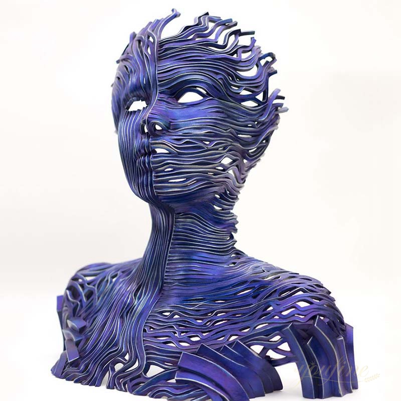 Metal Face Sculpture Modern Abstract Art Decor- Stainless Steel Sculpture