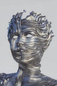Metal Face Sculpture Modern Abstract Art Decor- Stainless Steel Sculpture
