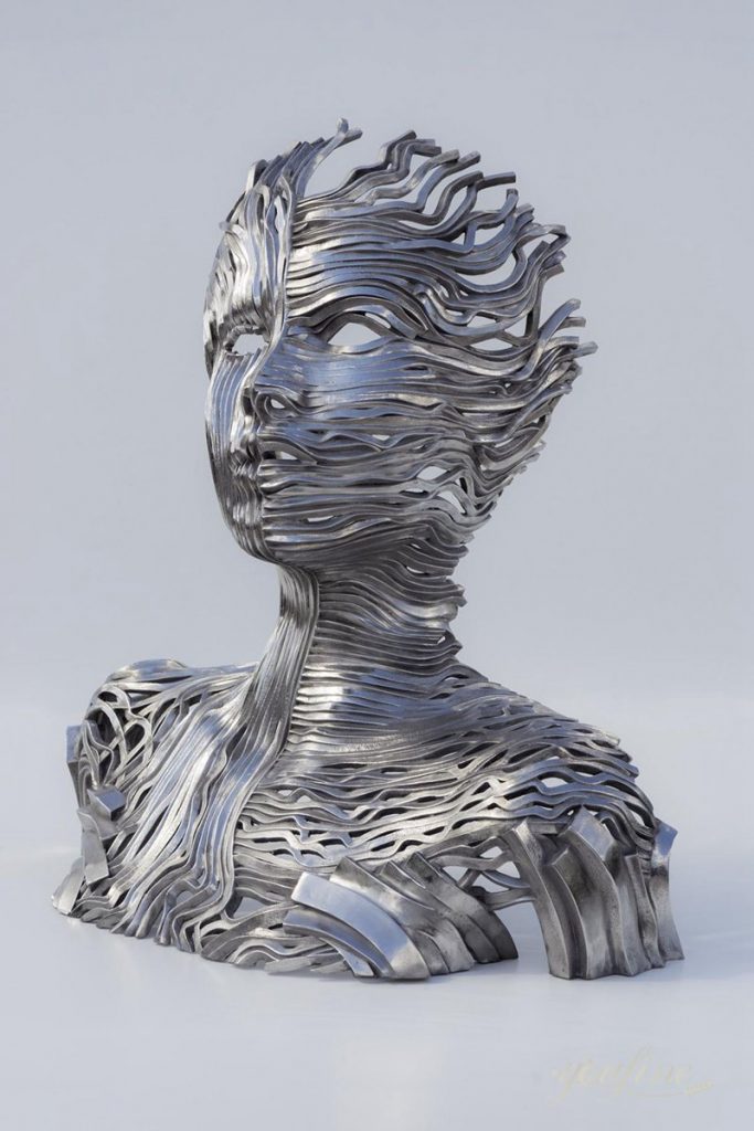 Metal Face Sculpture Modern Abstract Art Decor- Stainless Steel Sculpture