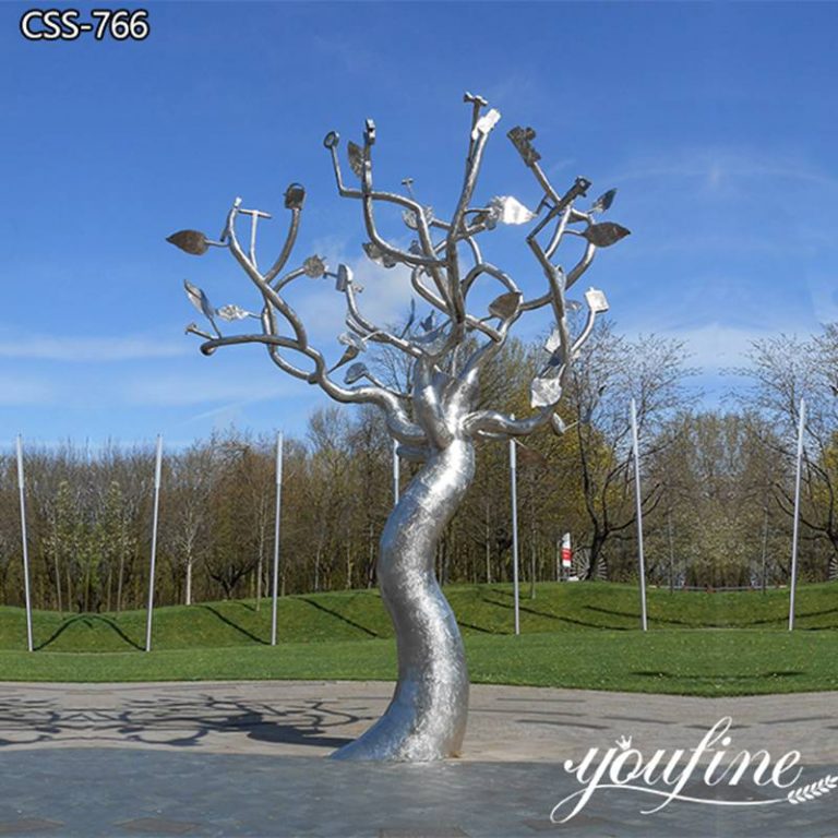 Stainless Steel Tree Sculpture Modern Outdoor Decor - YouFine Sculpture