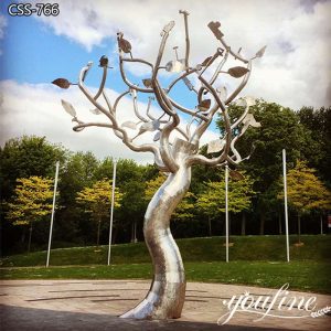 Stainless Steel Tree Sculpture Modern Outdoor Decor - YouFine Sculpture