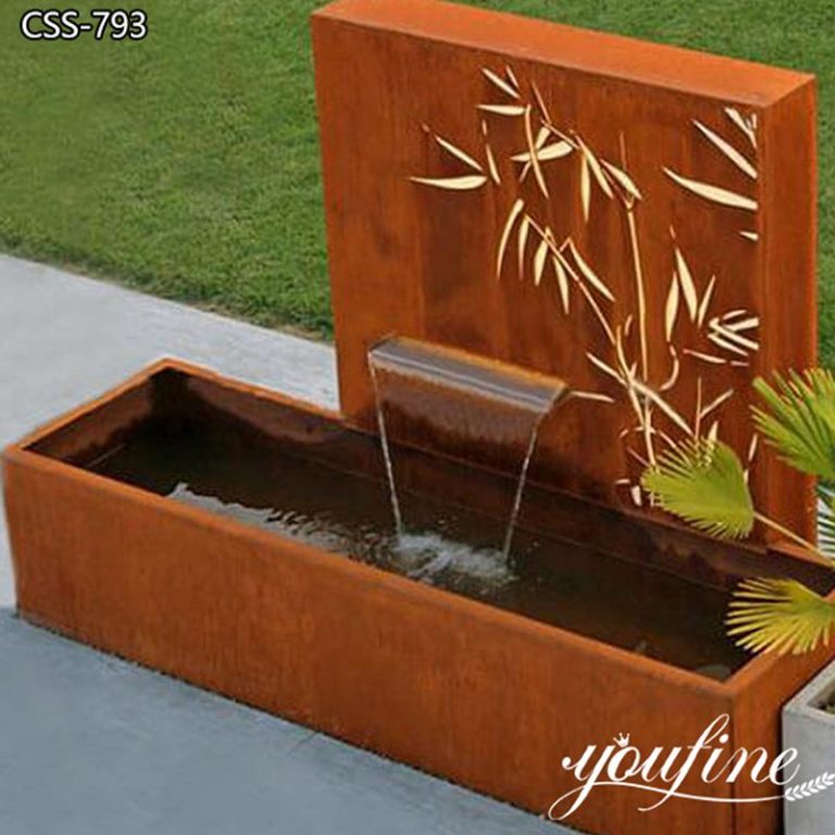 Corten Steel Fountain Modern Metal Water Featur - YouFine Sculpture