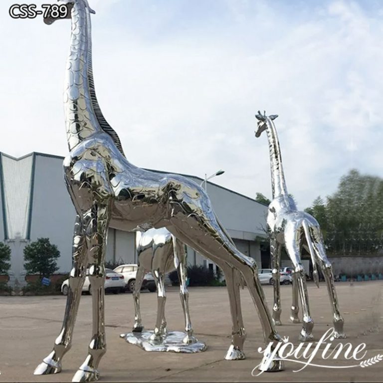 Metal Garden Giraffe Sculpture Modern Decor - You Fine Metal Sculpture