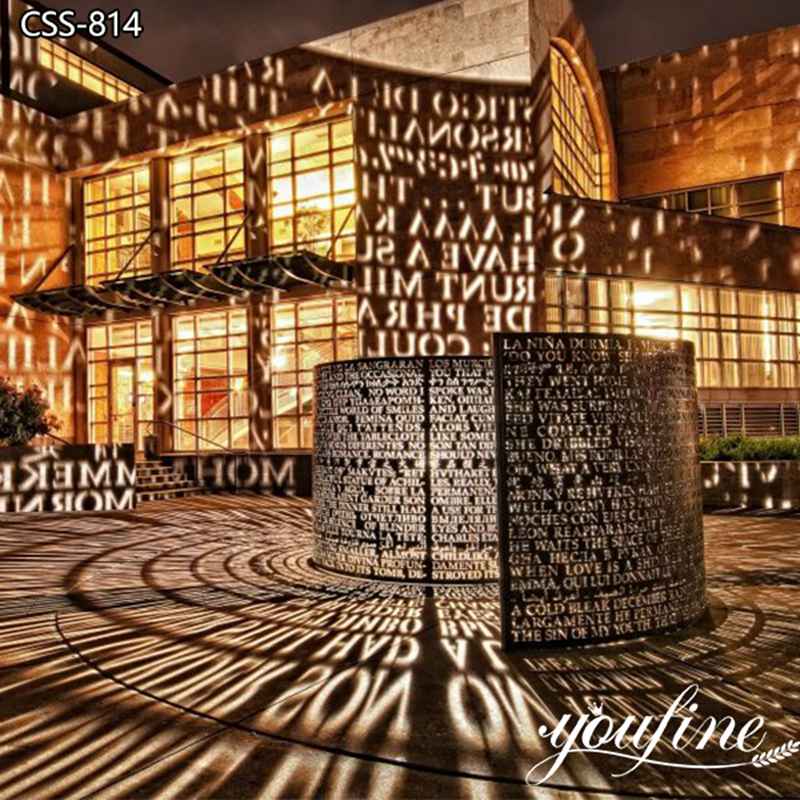 Outdoor Public Art Metal Light Sculpture- Stainless Steel Sculpture