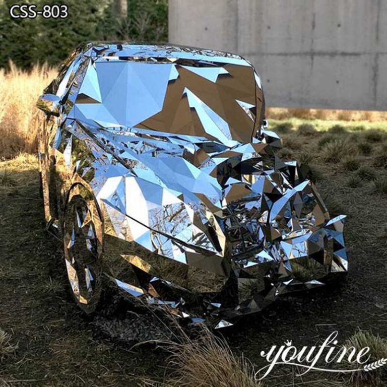 Wreck Sculpture Modern Stainless Steel Car- Stainless Steel Sculpture