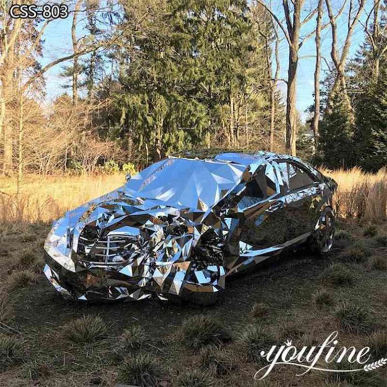 Wreck Sculpture Modern Stainless Steel Car- YouFine Sculpture