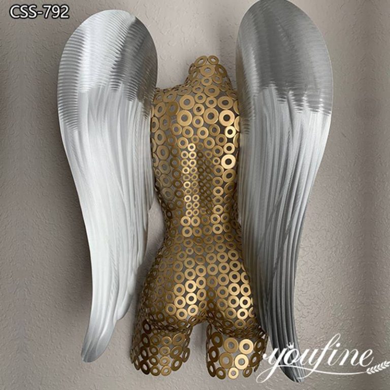 Modern Angel Statue Stainless Steel Wall Decor - YouFine Sculpture