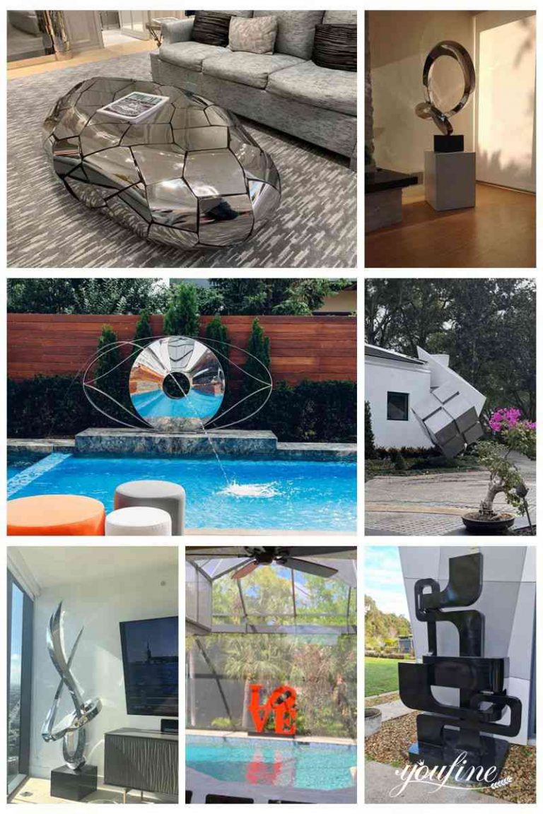 Mirror Garden Sculpture Reflecting Environment Art - YouFine Sculpture