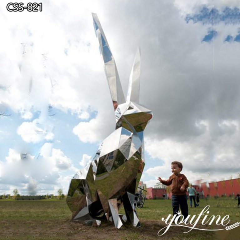 Metal Bunny Sculpture Geometric Animal Art Decor- YouFine Sculpture