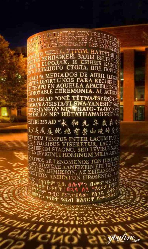 Modern Light Sculpture Metal Text Art Decor- Stainless Steel Sculpture