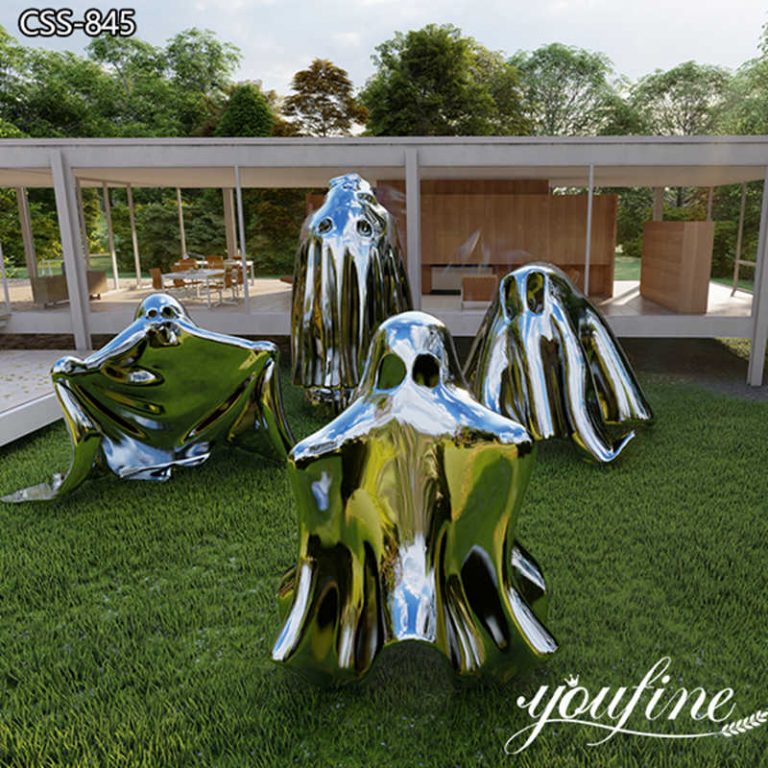 Cute Ghost Statue Polished Stainless Steel Decor - YouFine Sculpture