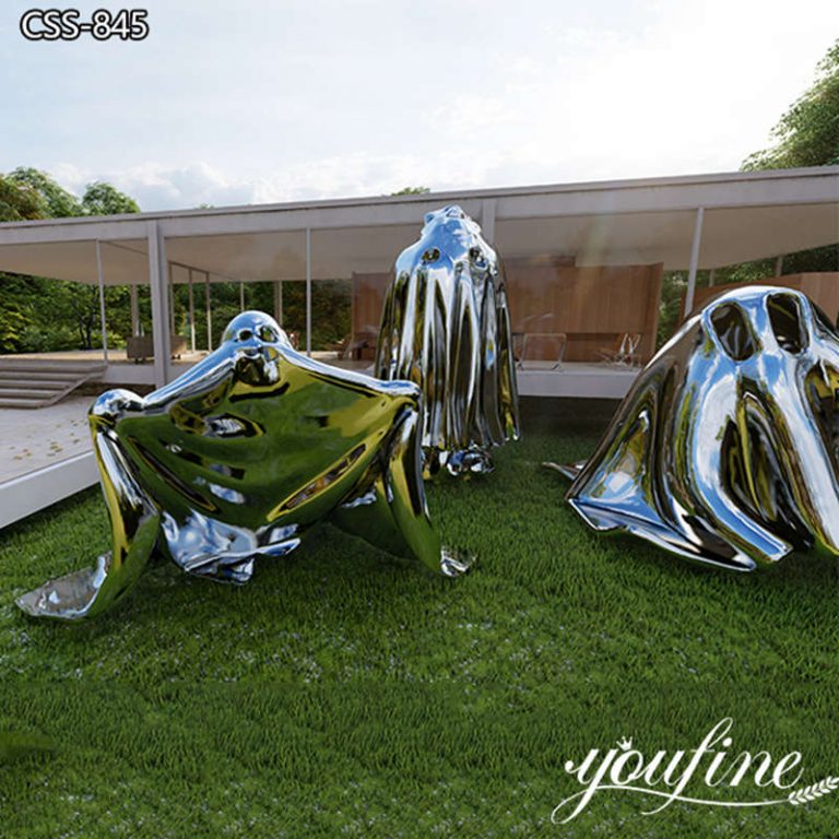 Cute Ghost Statue Polished Stainless Steel Decor - YouFine Sculpture