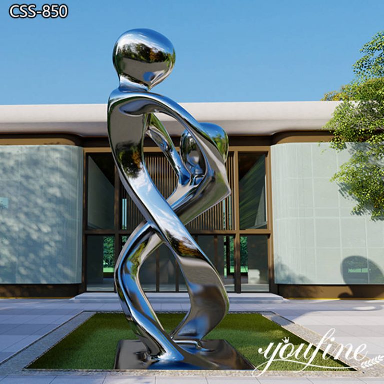 Stainless Steel Abstract Mother and Child Sculpture- YouFine Sculpture