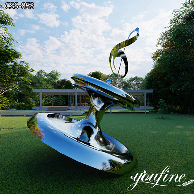 Contemporary Stainless Steel Music Notes Sculpture- YouFine Sculpture