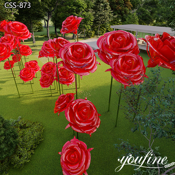 Flower Art Metal Rose Sculpture for Garden - Stainless Steel Sculpture