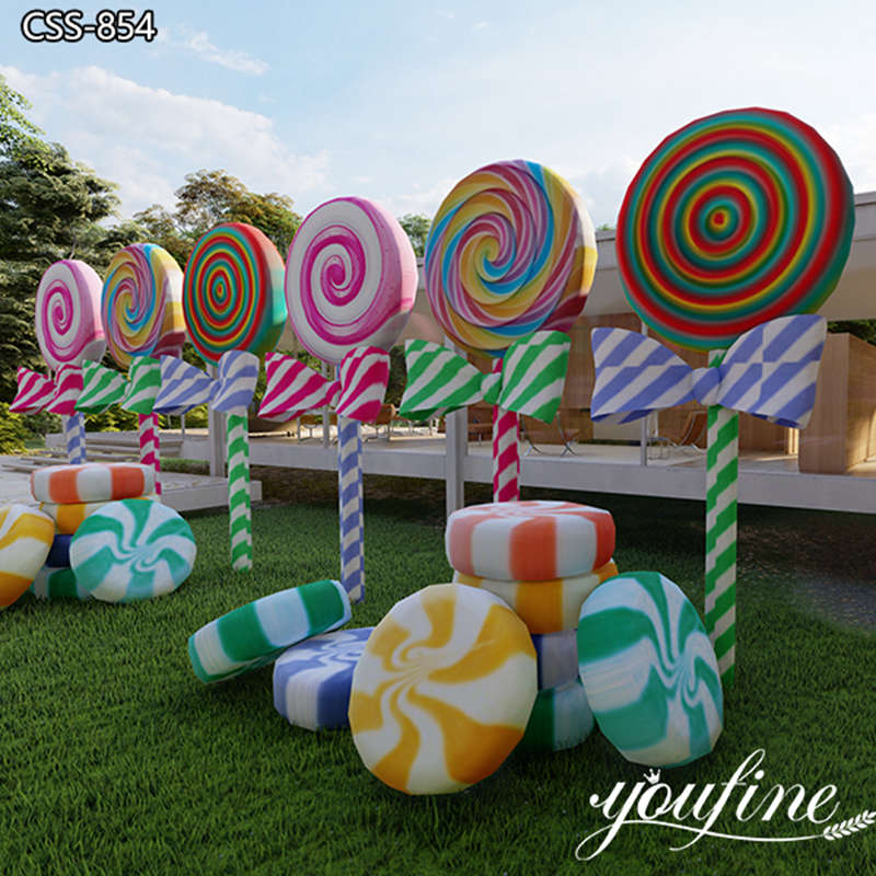 Outdoor Metal Giant Lollipop Sculpture- Stainless Steel Sculpture