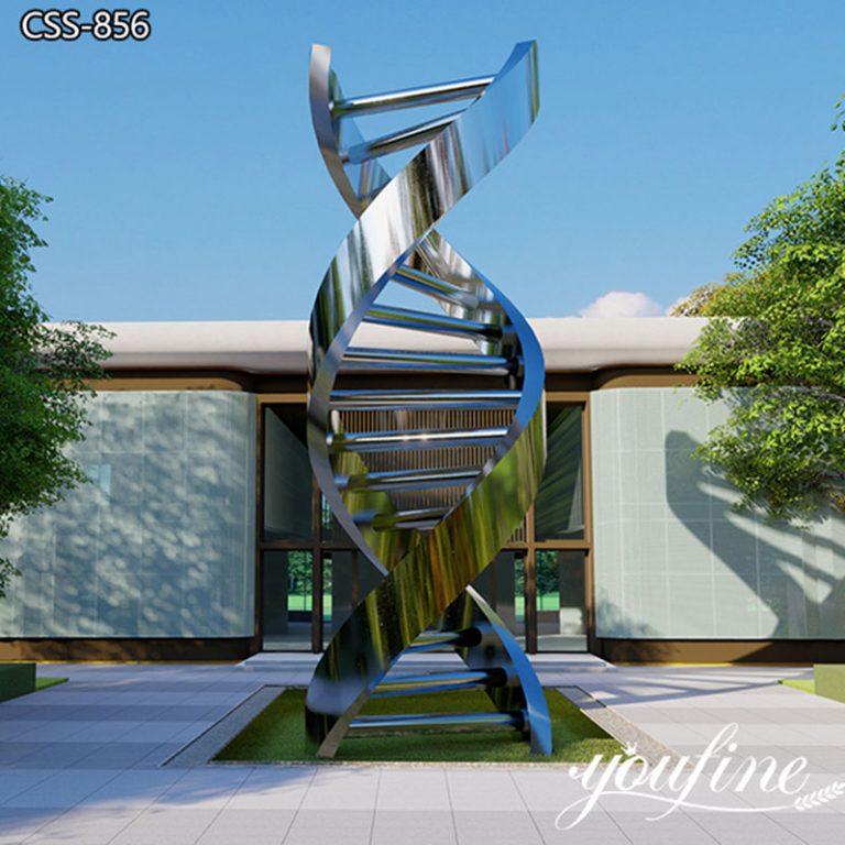 Polished Stainless Steel DNA Sculpture- Stainless Steel Sculpture