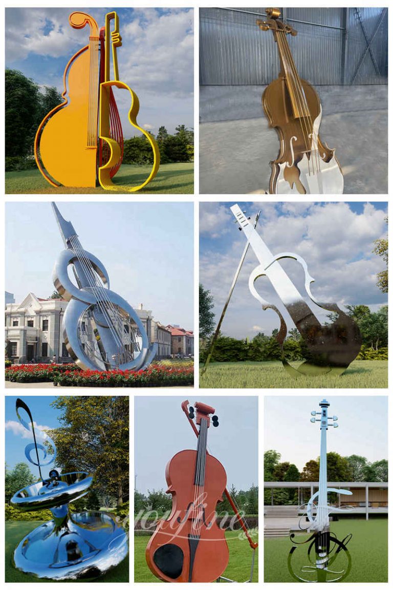 Painted Metal Music Sculpture Garden Art - You Fine Metal Sculpture