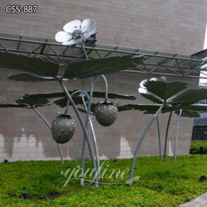 Stainless Steel Outdoor Strawberry Sculpture- YouFine Sculpture