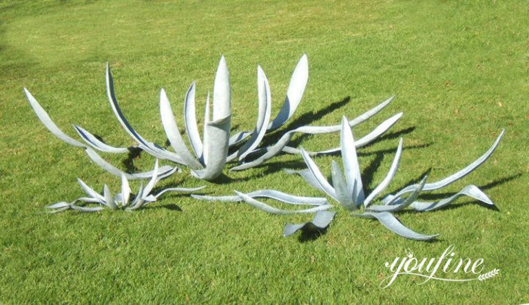Agave Metal Sculpture Mirror Polished Decor - Stainless Steel Sculpture