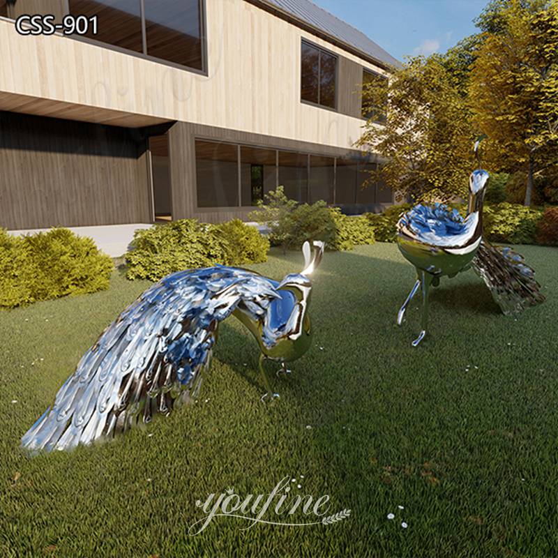 Stainless Steel Peacock Sculpture for Garden - Stainless Steel Sculpture