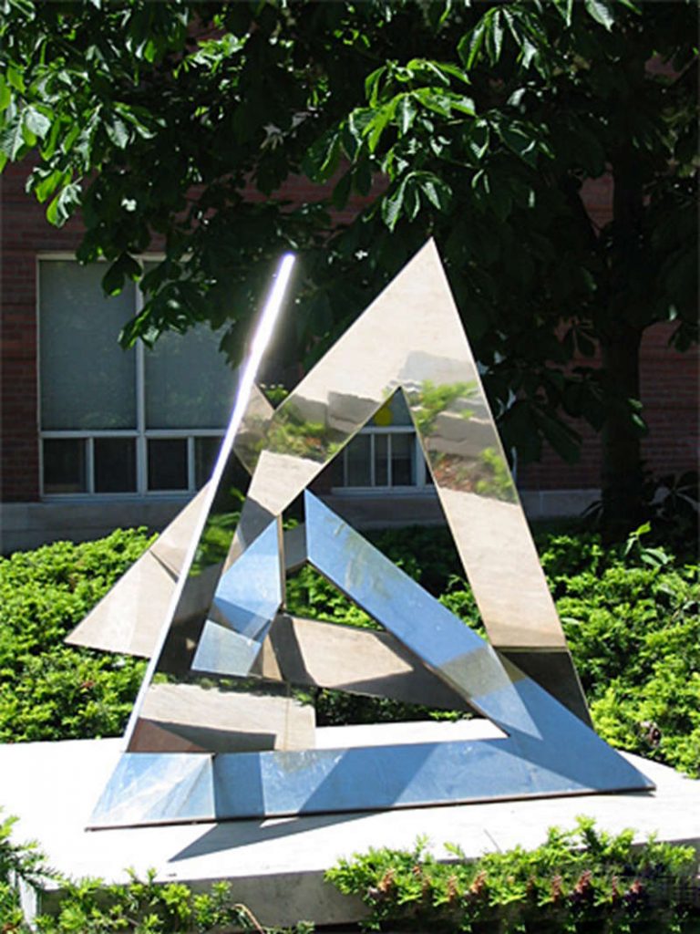 Stainless Steel Symbolic Intuition Triangular Sculpture -YouFine Sculpture