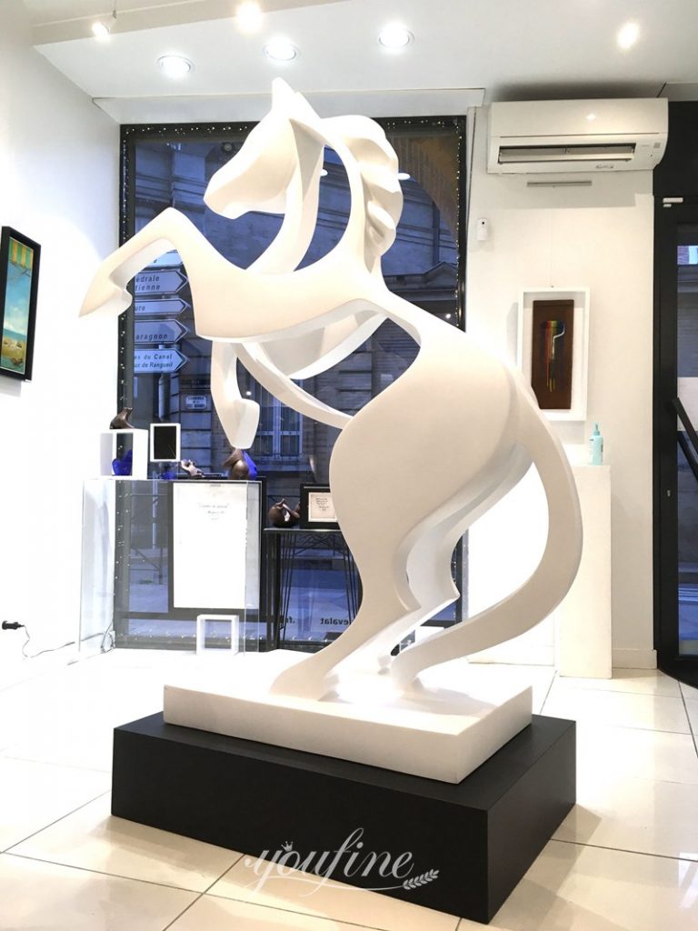 Stainless Steel Large Rearing Horse Statue - Stainless Steel Sculpture