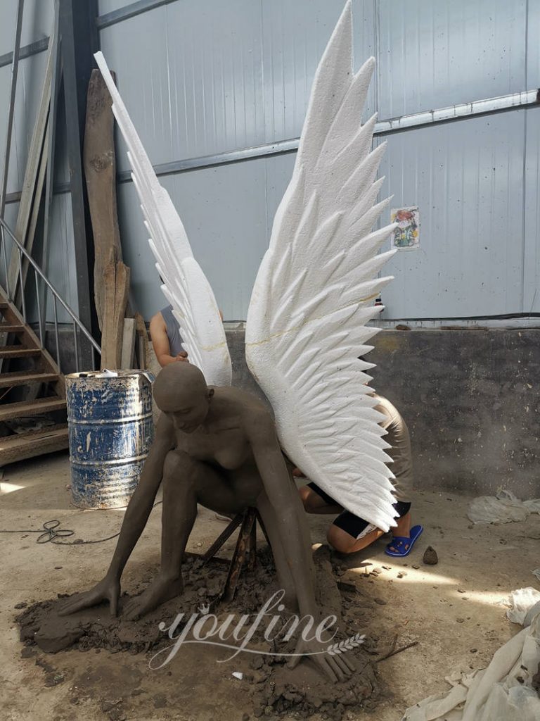 Outdoor Public Metal Angel Sculpture Modern Decor - YouFine Sculpture