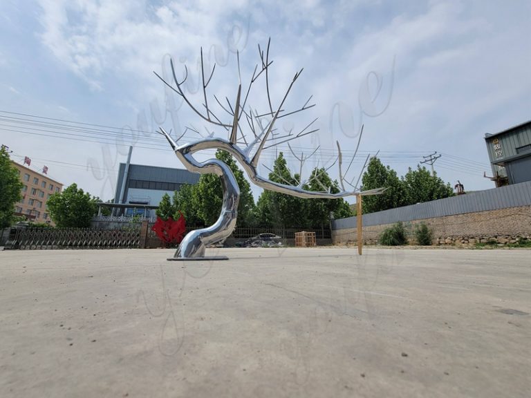 Modern Large Outdoor Stainless Steel Tree Sculpture - YouFine Sculpture
