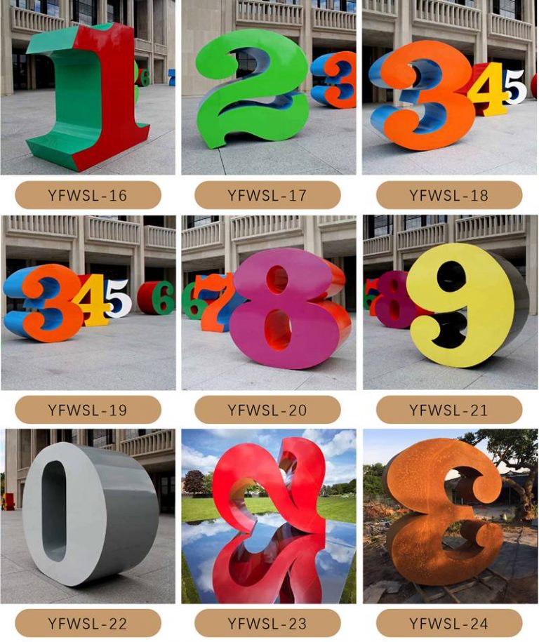 Painted Stainless Steel Letter Sculpture Art Project - YouFine Sculpture